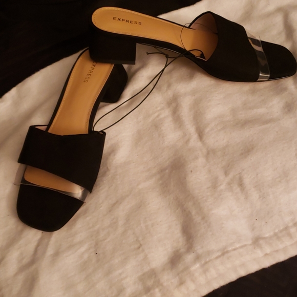 Express | Shoes | Express Sandals Black Suede 85 Nwt | Poshmark
